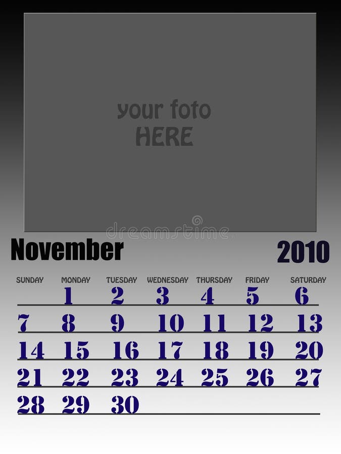 2010 November calendar stock illustration. Illustration of planning ...
