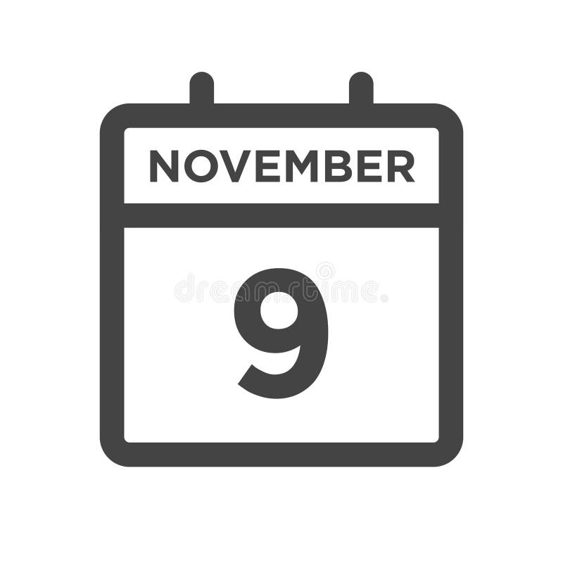 November 9 Calendar Day or Calender Date for Deadlines or Appointment ...