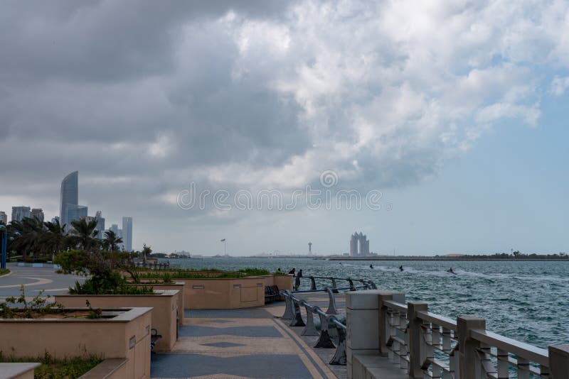 View of Corniche Beach Abu Dhabi Editorial Stock Image - Image of ...