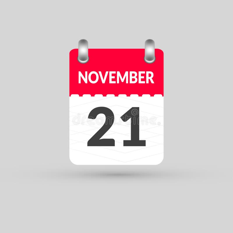 November 21 Calendar Date, Month Icon Stock Image - Image of planner ...