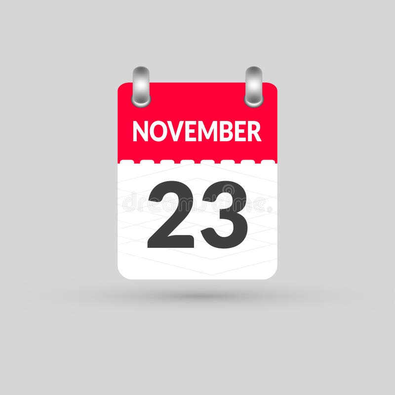 November 23- daily Calendar Icon in Flat Design Style Stock Vector ...