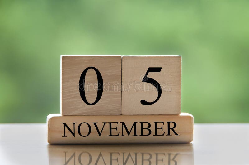 November 5 Calendar Date Text on Wooden Blocks with Copy Space for ...