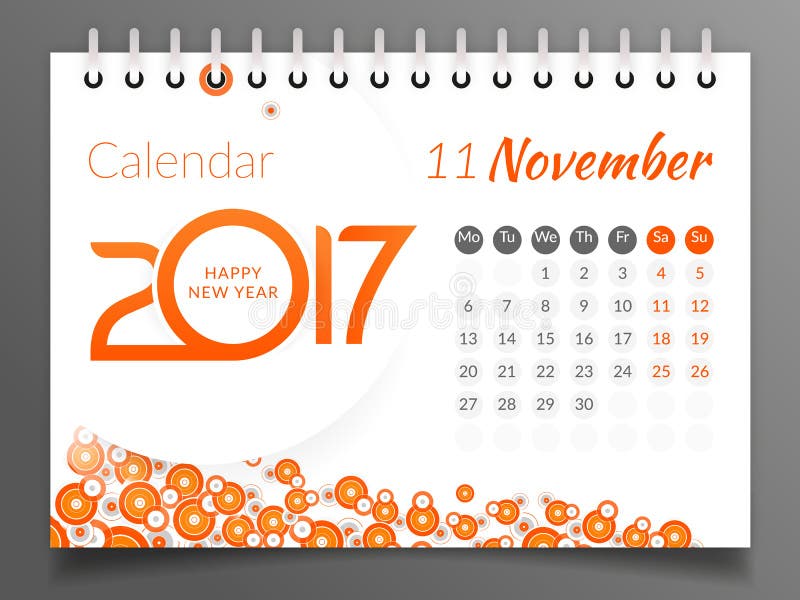 November 2017. Calendar 2017 Stock Vector - Illustration of organizer ...