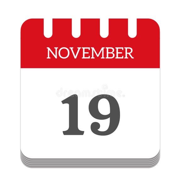 November 19 Calendar Flat Icon Stock Illustration - Illustration of ...