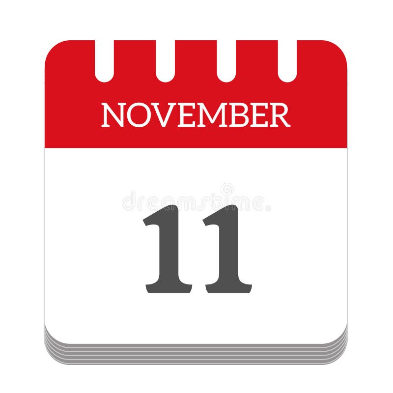 November 11 Calendar Flat Icon Stock Illustration - Illustration of ...