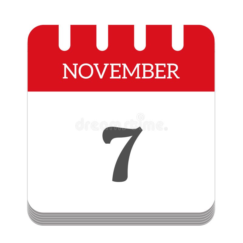 November 7 Calendar Flat Icon Stock Illustration - Illustration of ...