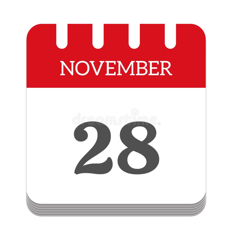 November 28 Calendar Flat Icon Stock Illustration - Illustration of ...