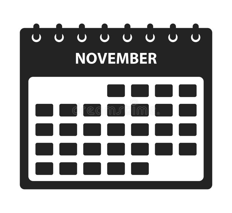 November Calendar Icon. stock vector. Illustration of vector - 143636988