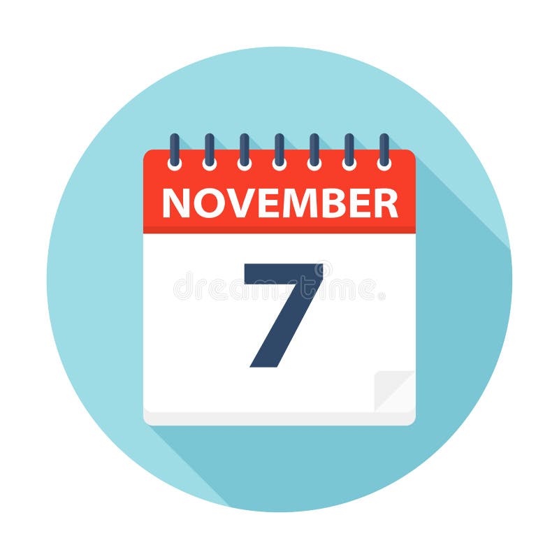 November 7 - Calendar Icon stock illustration. Illustration of isolated ...