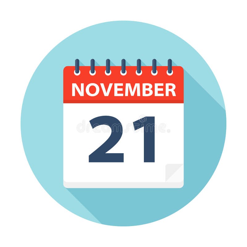 November 21 - Calendar Icon Stock Illustration - Illustration of ...