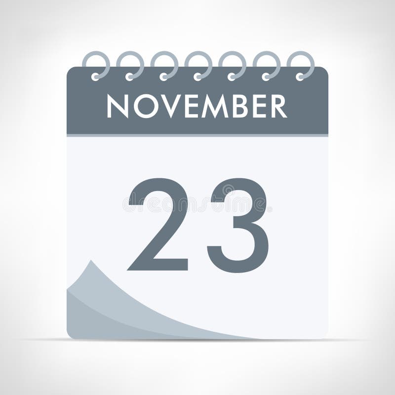November 23 - Calendar Icon Stock Vector - Illustration of 2021, leaf ...