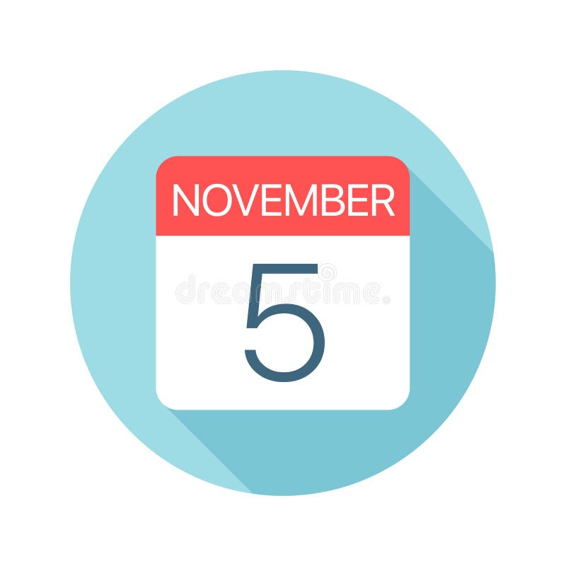 November 5 - Calendar Icon. Vector Illustration of One Day of Month ...