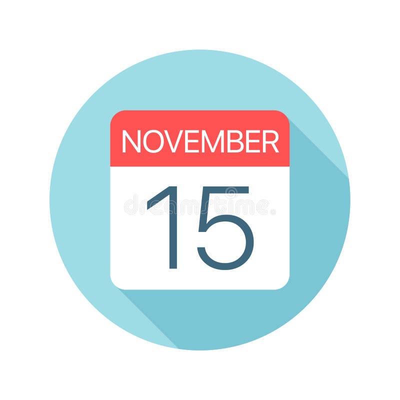 November 15 - Calendar Icon. Vector Illustration of One Day of Month ...