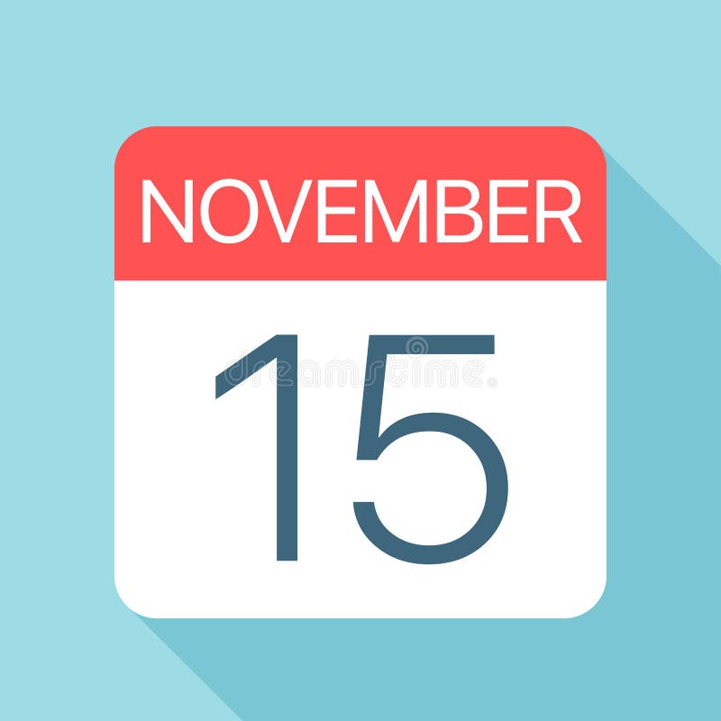 November 15 - Calendar Icon. Vector Illustration of One Day of Month ...