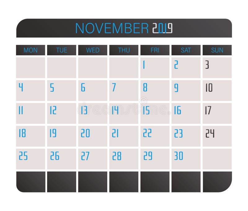 November 2017 calendar. stock vector. Illustration of layout - 130050322