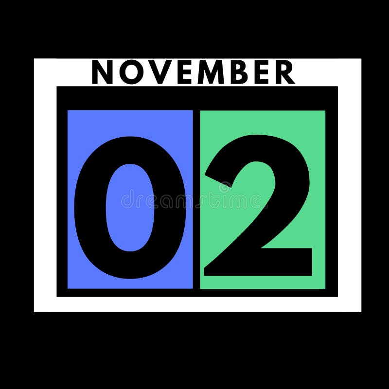 November 2 . Colored Flat daily Calendar Icon .date ,day, Month ...