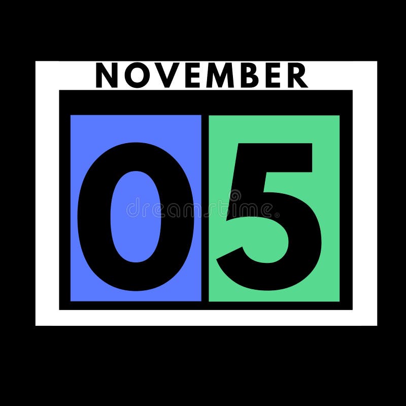 November 5 . Colored Flat daily Calendar Icon .date ,day, Month ...
