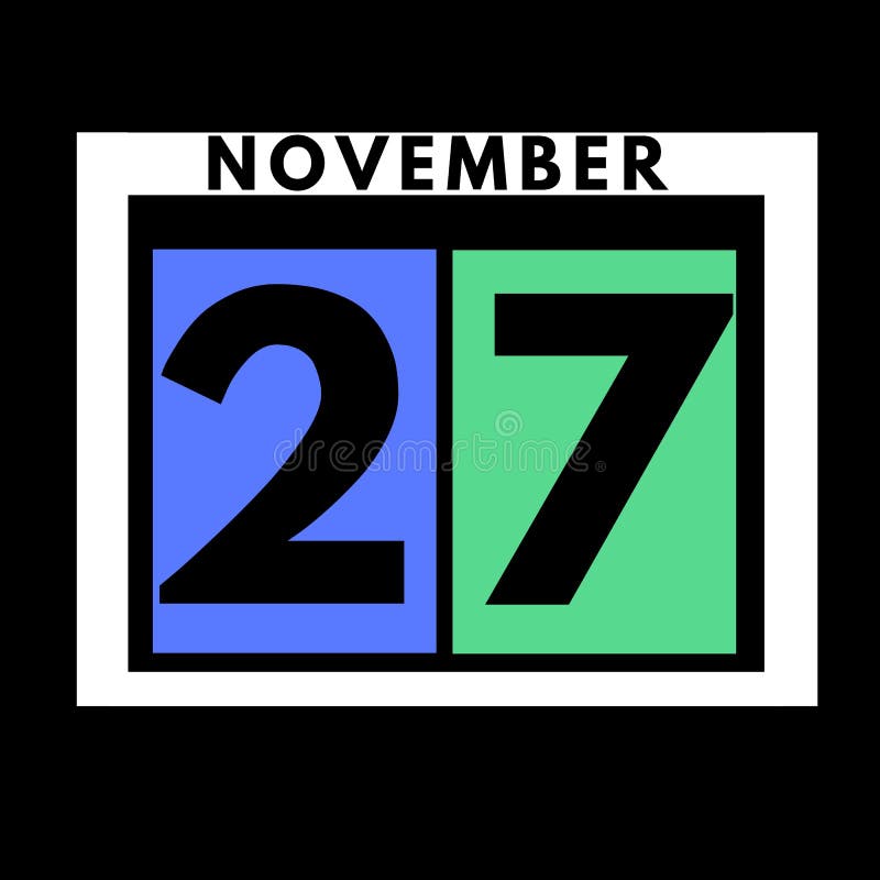 November 27 . Colored Flat daily Calendar Icon .date ,day, Month ...