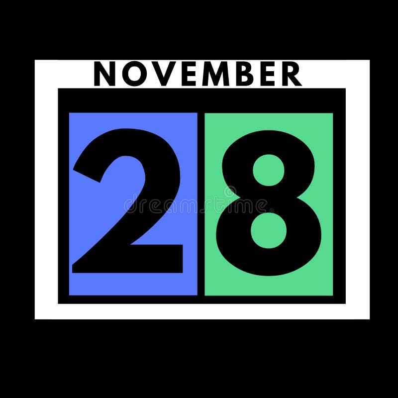 November 28 . Colored Flat daily Calendar Icon .date ,day, Month ...
