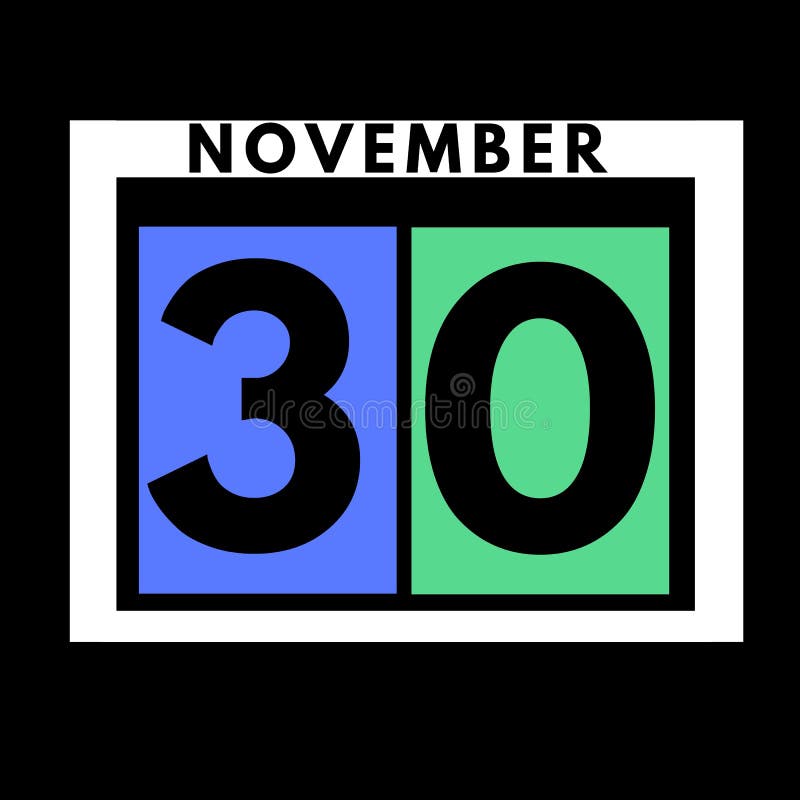 November 30 . Colored Flat daily Calendar Icon .date ,day, Month ...