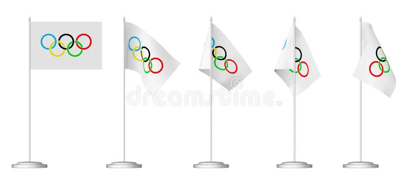 Olympic Small Table Flags Set Editorial Stock Image - Illustration of ...