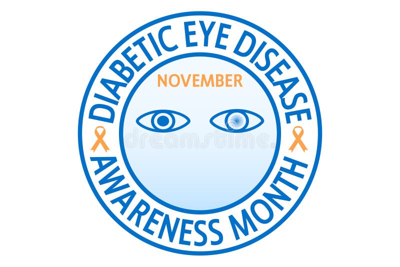 November Diabetic Eye Disease Awareness Month Flat Vector Illustration