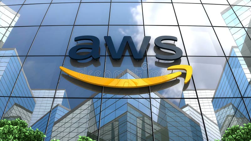 November 2019, Editorial Use only, 3D Animation, Amazon AWS Logo on ...