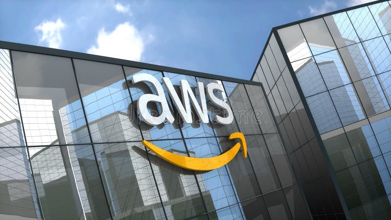 November 2019, Editorial Use only, 3D Animation, Amazon AWS Logo on ...
