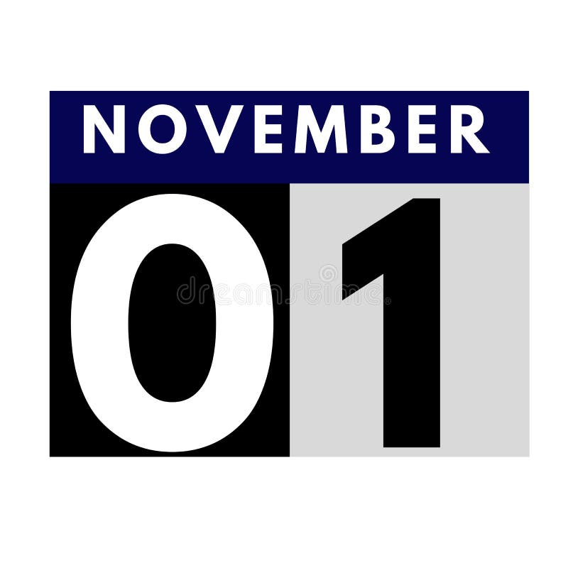 November 1 . Flat daily Calendar Icon .date ,day, Month Stock ...