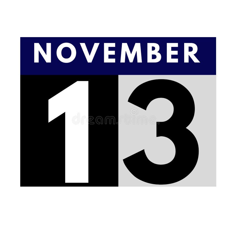 November 13 . Flat daily Calendar Icon .date ,day, Month Stock ...