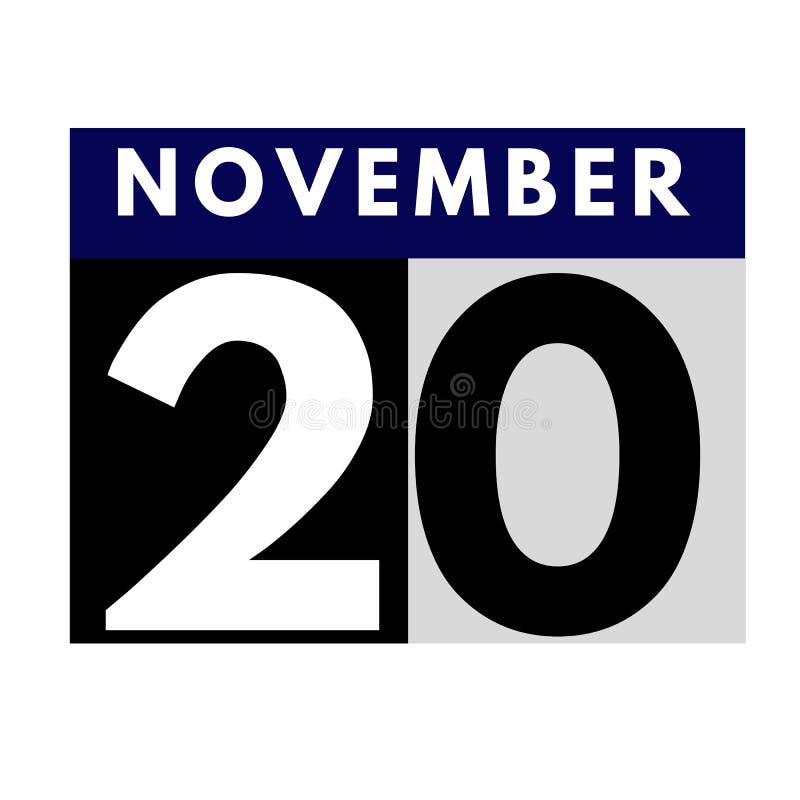 November 20 . Flat daily Calendar Icon .date ,day, Month Stock ...