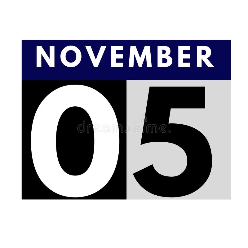 November 5 . Flat daily Calendar Icon .date ,day, Month Stock ...
