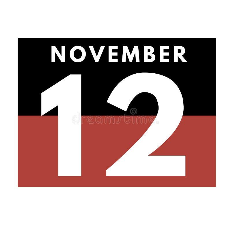 November 12 . Flat daily Calendar Icon .date ,day, Month Stock ...