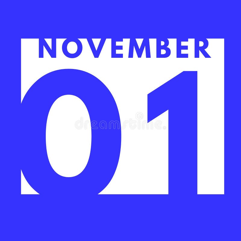November 1 . Flat Modern daily Calendar Icon .date ,day, Month Stock ...