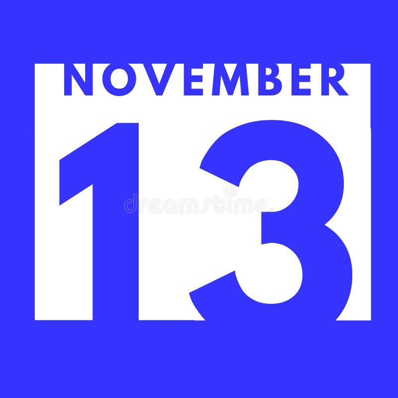 November 13 . Flat Modern daily Calendar Icon .date ,day, Month Stock ...