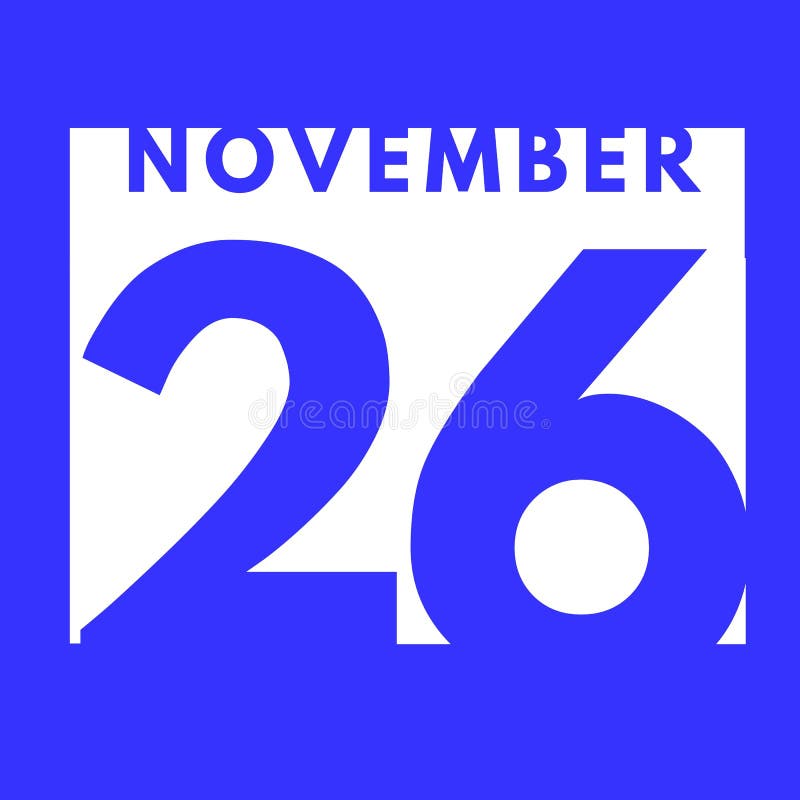 November 26 . Flat Modern daily Calendar Icon .date ,day, Month Stock ...