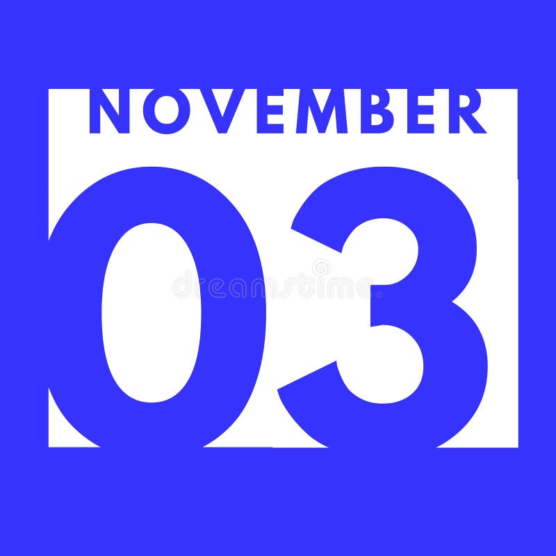 November 3 . Flat Modern daily Calendar Icon .date ,day, Month Stock ...