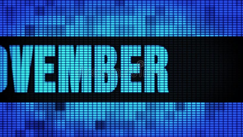 November. Looped 4K Video. Animated Magenta Purple Bright Text. White ...