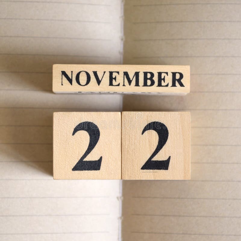 November 22, Icon Design with Number Cube. Stock Image - Image of ...