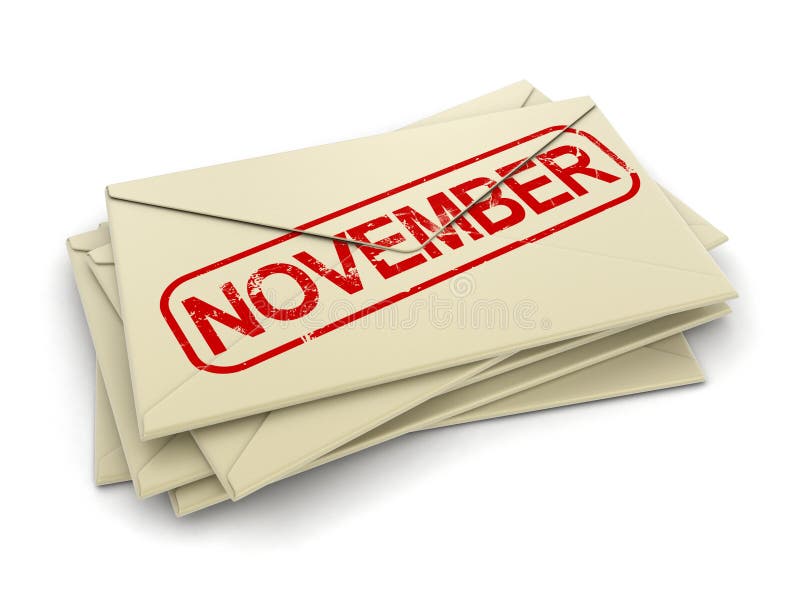 November Letters (clipping Path Included) Stock Illustration ...