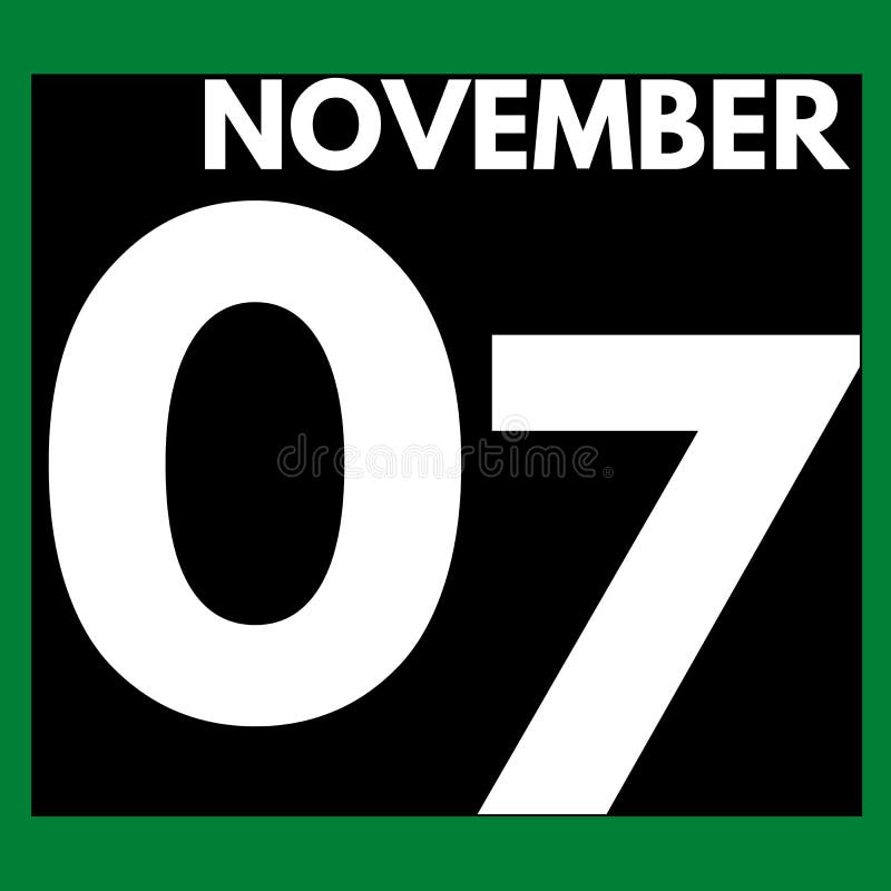 November 7 . Modern daily Calendar Icon .date ,day, Month Stock ...