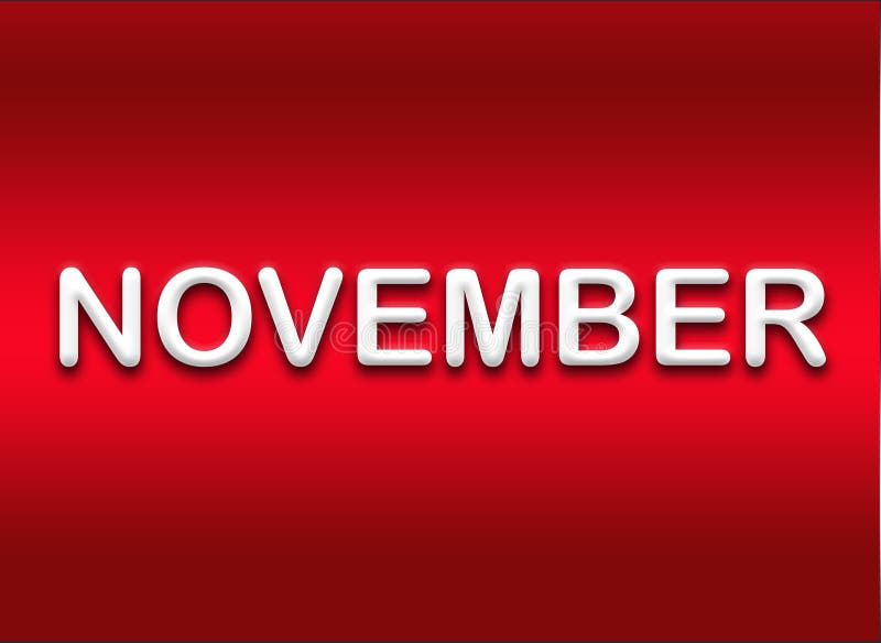 November Month Name Design Illustration. Name of the Month Background ...