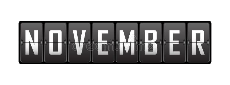 November. Name of the Month on the Cells of the Mechanical Tableau ...