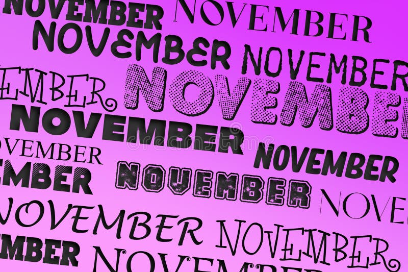 November the Name of the Month Stock Illustration - Illustration of ...