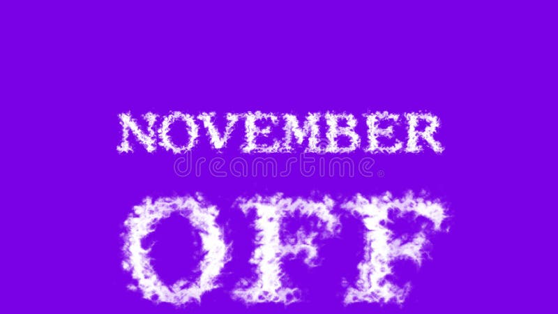 November Off Cloud Text Effect Violet Isolated Background Stock ...