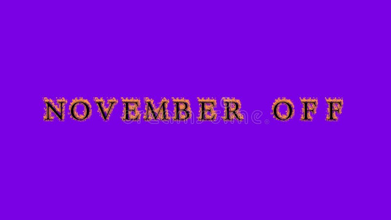 November Off Fire Text Effect Violet Background Stock Footage - Video ...