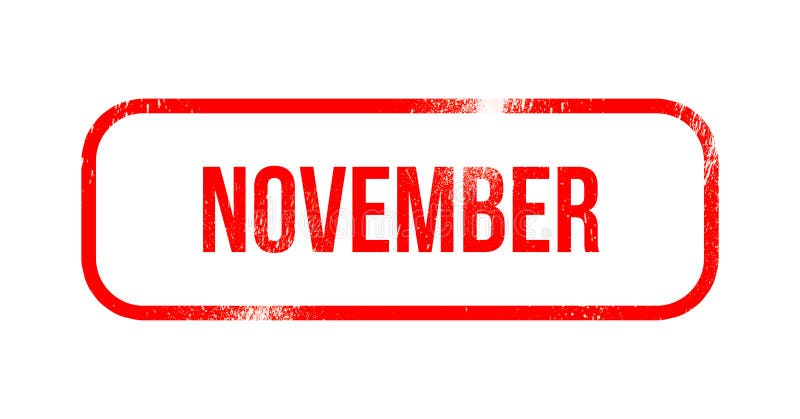 November - Red Grunge Rubber, Stamp Stock Illustration - Illustration ...
