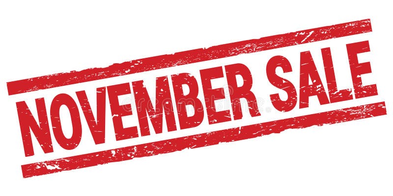 NOVEMBER SALE Text on Red Rectangle Stamp Sign Stock Illustration ...