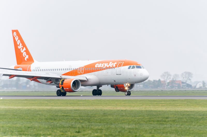A Plane from Easyjet Landed at Schiphol Editorial Stock Image - Image ...