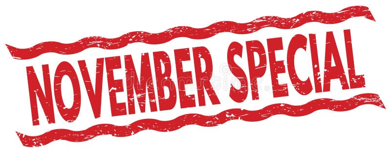 NOVEMBER SPECIAL Text on Red Lines Stamp Sign Stock Illustration ...
